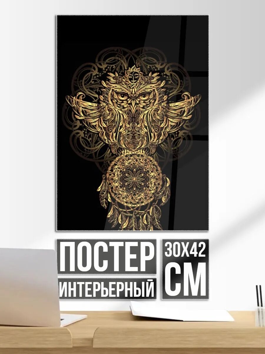 Постер на стену Сова с ловцом