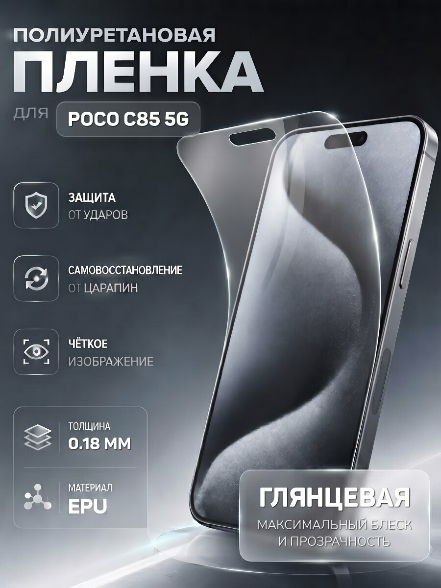 Полиуретановая пленка для POCO C85 5G (0.18 мм) глянцевая