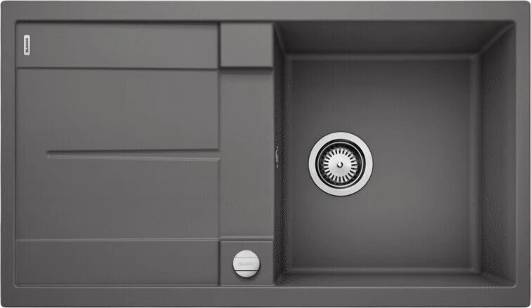 Мойка кухонная Blanco Metra 5S 518871 86x50, прямоугольная, мойка для кухни, с крылом, под столешницу, серая, матовая
