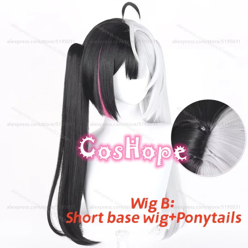 Синтетический парик NTE Lacrimosa, два стиля, черный, серебристый, белый Wig B Only