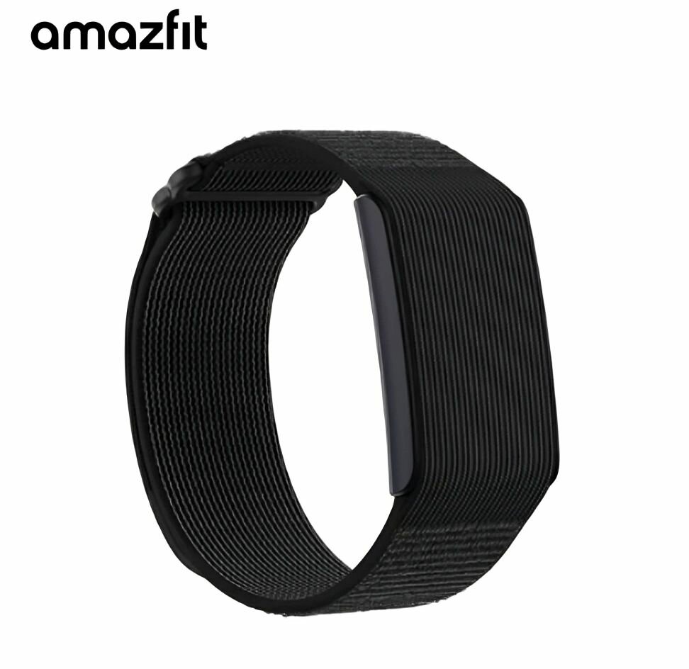 Amazfit Смарт-часы Фитнес-браслет AMAZFIT Helio Strap без экрана датчик сердечного ритма для бега, велоспорта и тренировок, ремешок на руку/предплечье (мониторинг пульса), 22mm, чёрный