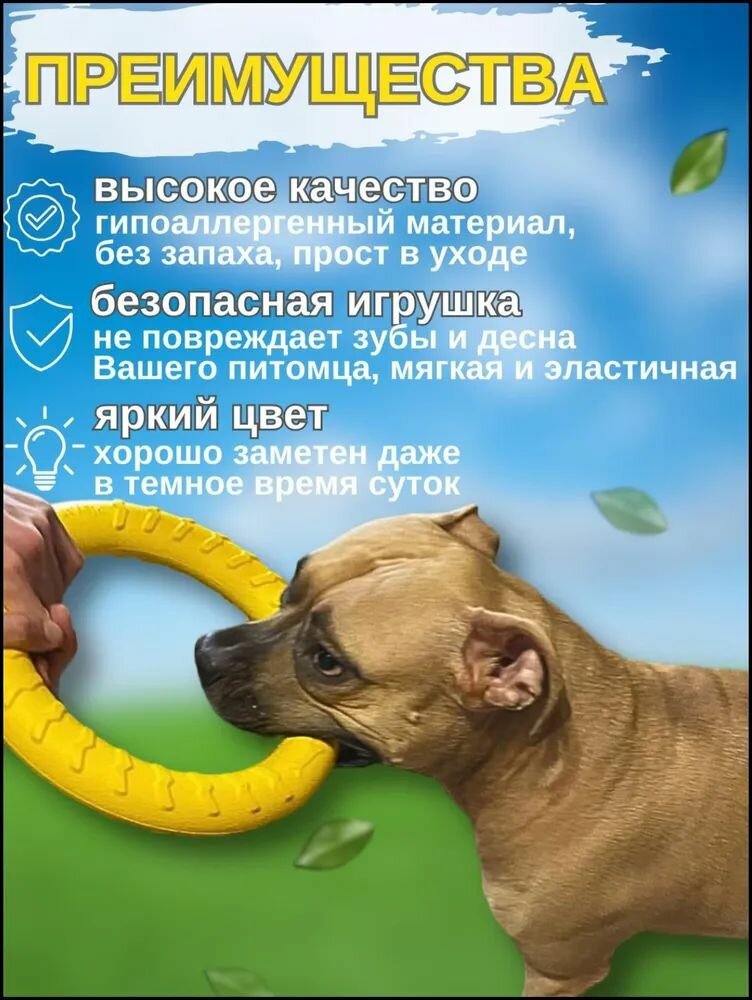 Игрушка для собак мелких, щенков, кольцо, пуллер,19 см — фото 1