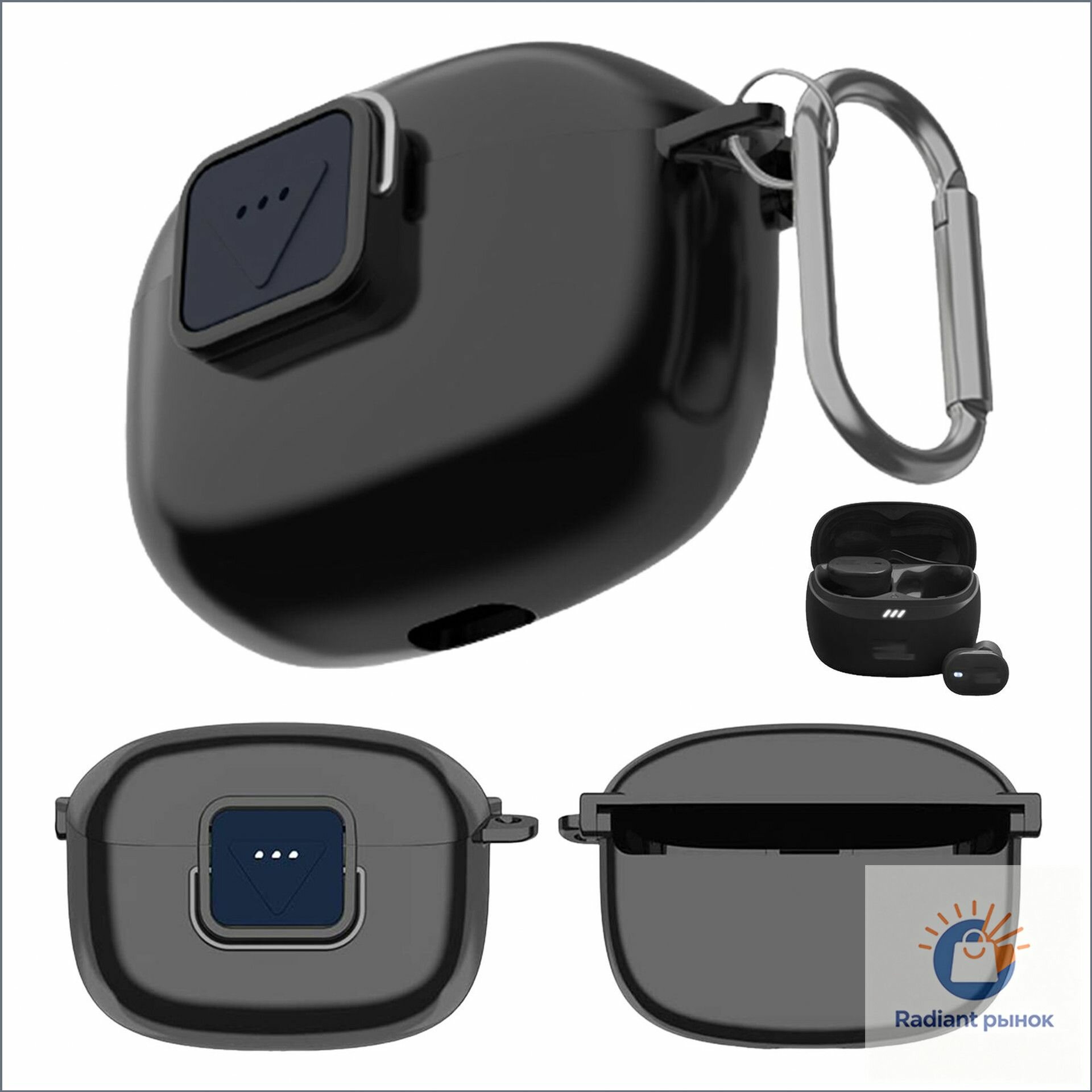 Чехол для Bluetooth-наушников JBL Tune Buds 2 из ТПУ, защитный, черный