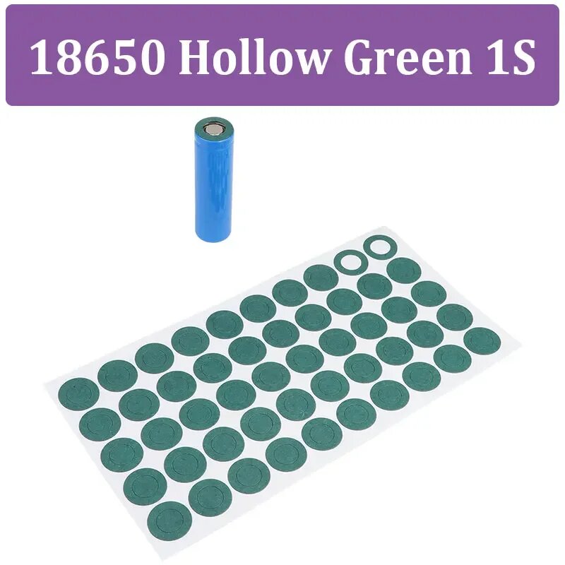 Крышка для точечной сварки аккумулятора 18650 из нержавеющей стали Hollow Green 1S, 20pcs