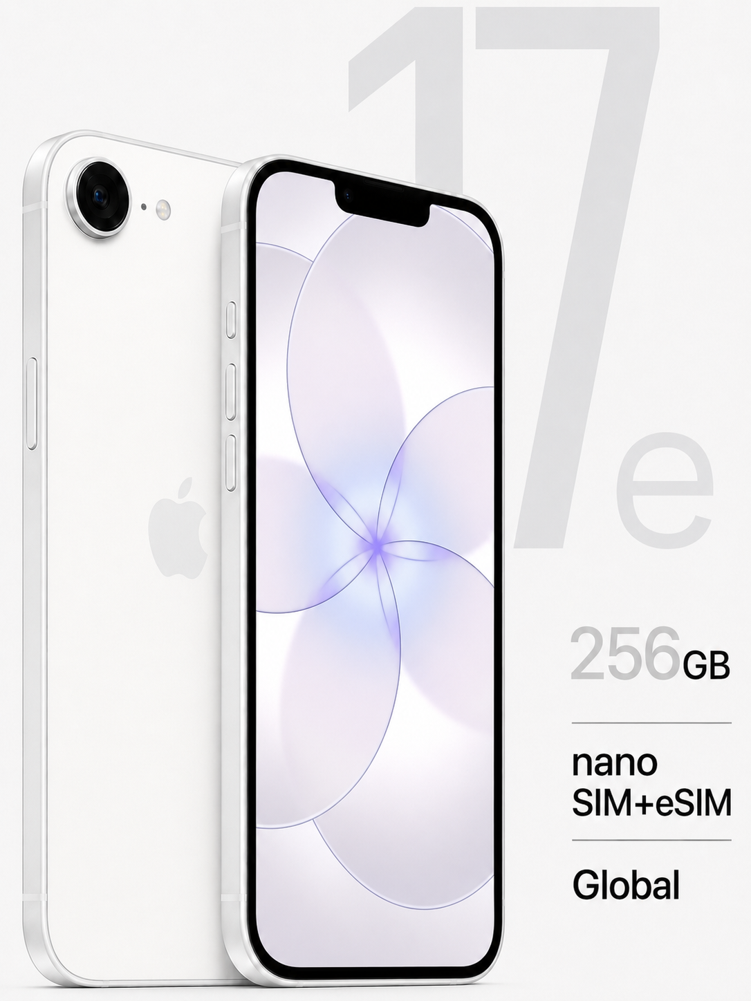 Смартфон Apple iPhone 17e, 8/256Gb, Nano SIM+eSIM, White (Белый), без Rustore