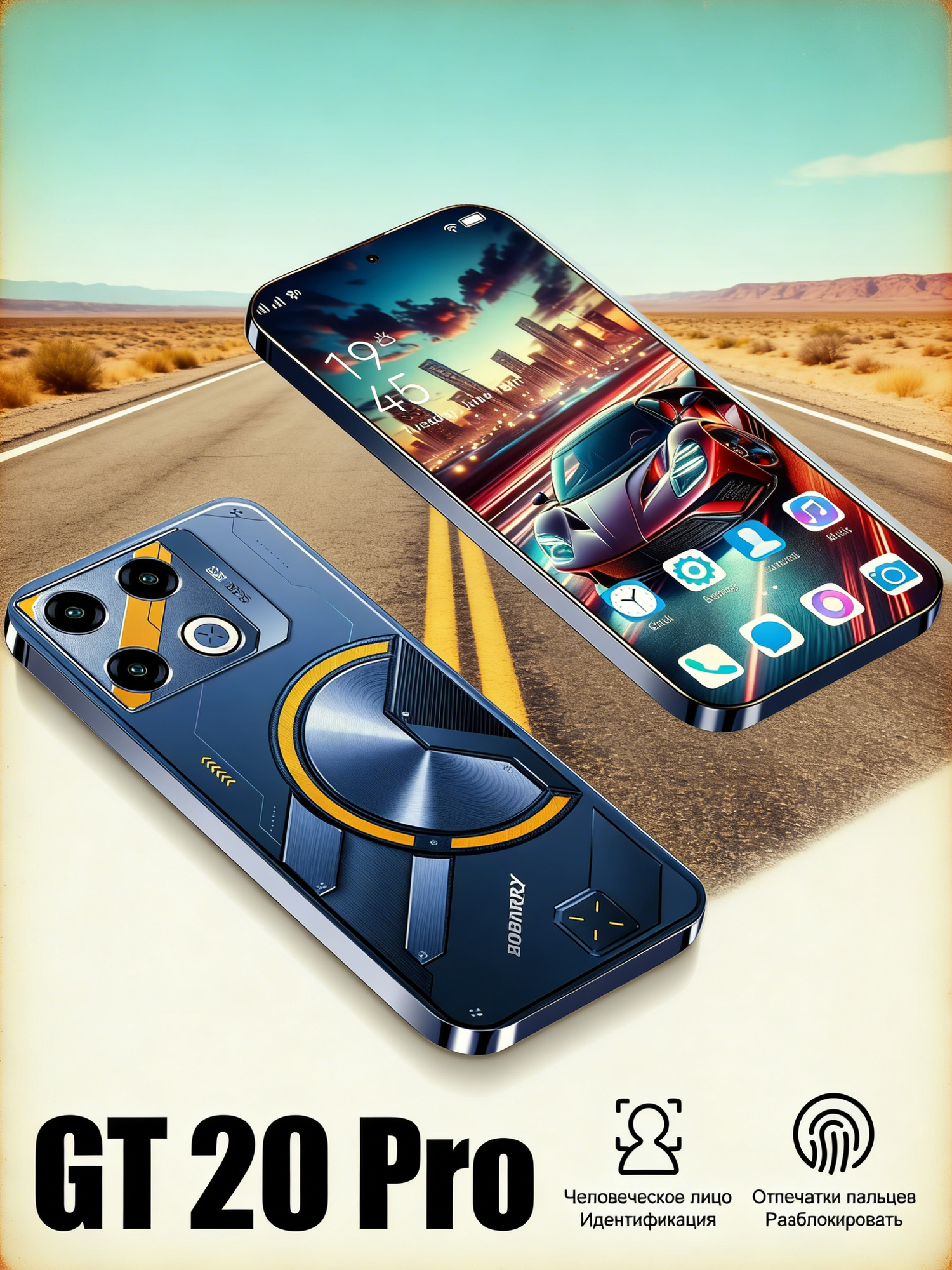 Смартфон GT20 Pro 5G Большой дисплей, быстрая зарядка, гарантия, игровой телефон NFC Snapdragon 8 Gen 3 6,82 дюйма