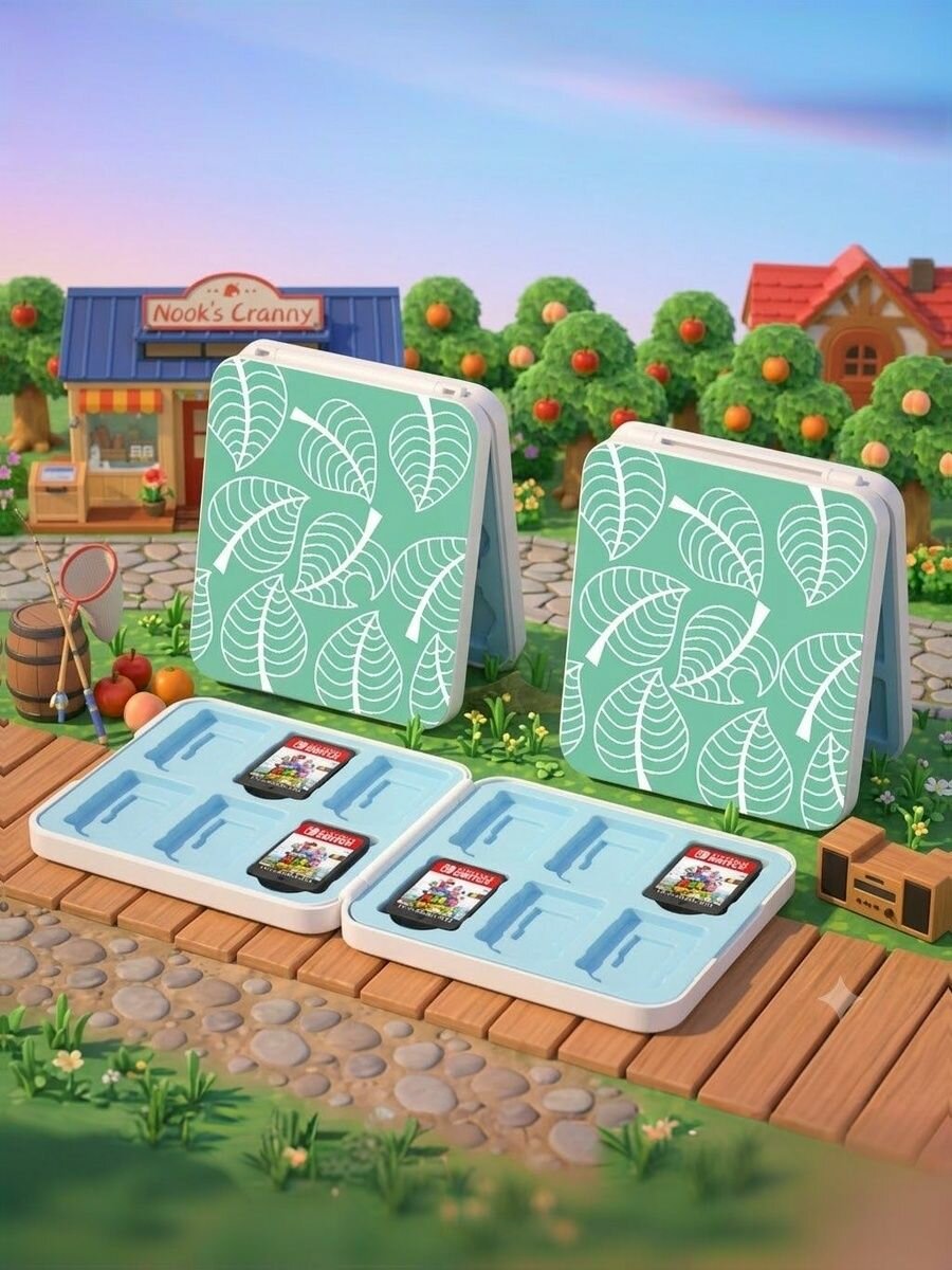 Компактный кейс-бокс для картриджей Nintendo Switch с магнитным замком, Animal Crossing, 12 шт.