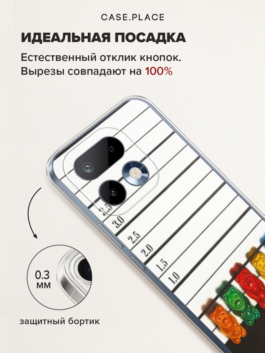 Чехол на Realme 16 Pro / Реалме 16 Про с принтом Цветные мармеладные мишки — фото 1