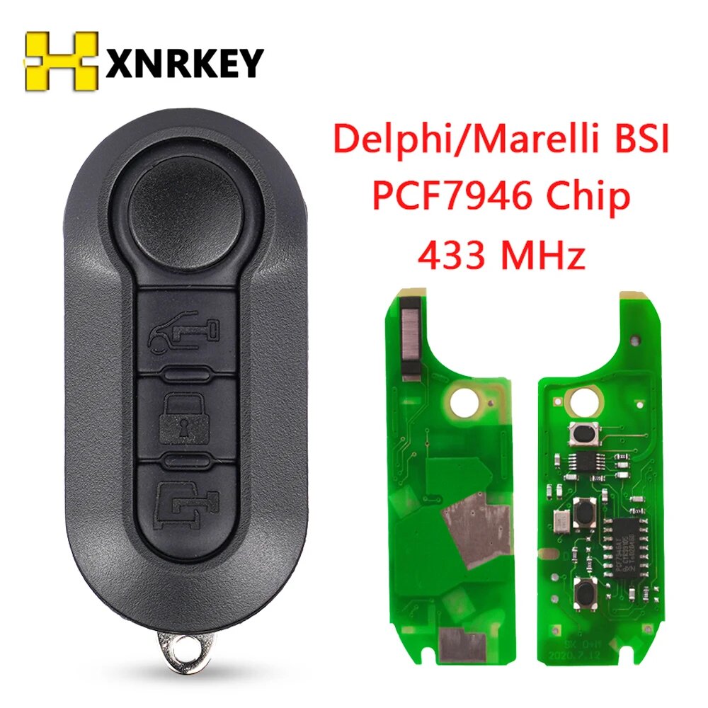 XNRKEY 3-кнопочный Автомобильный ключ для Fiat 500 500L Punto Florino Doblo Qubo Punto Evo Delphi