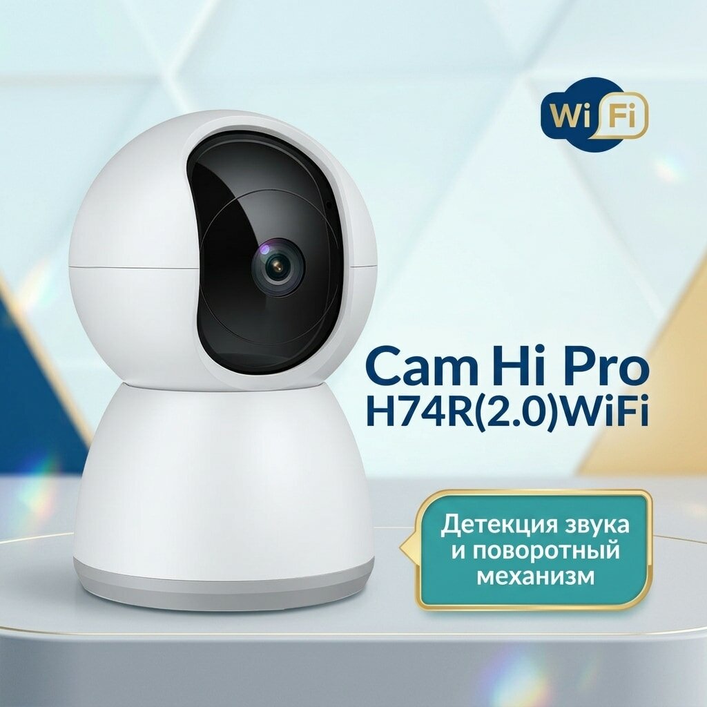 Беспроводная WiFi мини IP камера 2mp CamHi Pro H74R(2.0)WiFi