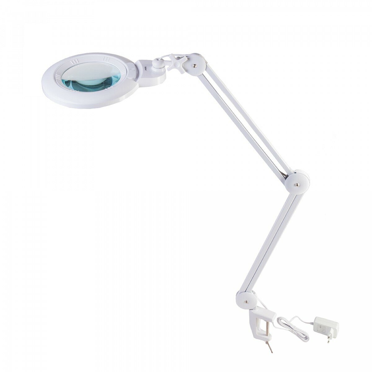 Veber Лупа 8608D 3D/5D 3 дптр, 5 дптр, 150 мм на струбцине с подсветкой LED