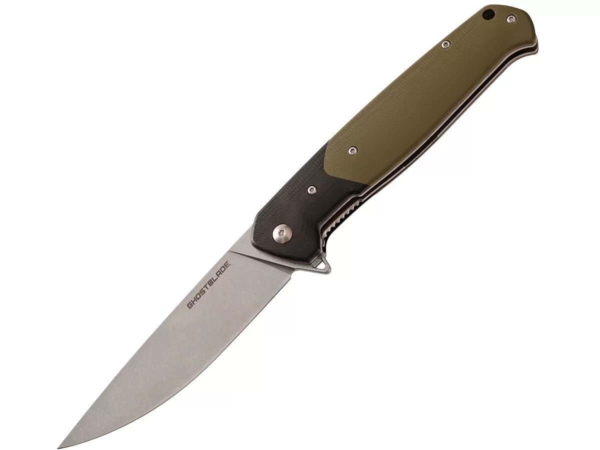 Нож Складной Ghostblade Rune, Сталь D2, 58-62 Hrc, Рукоять G10 Оливковая