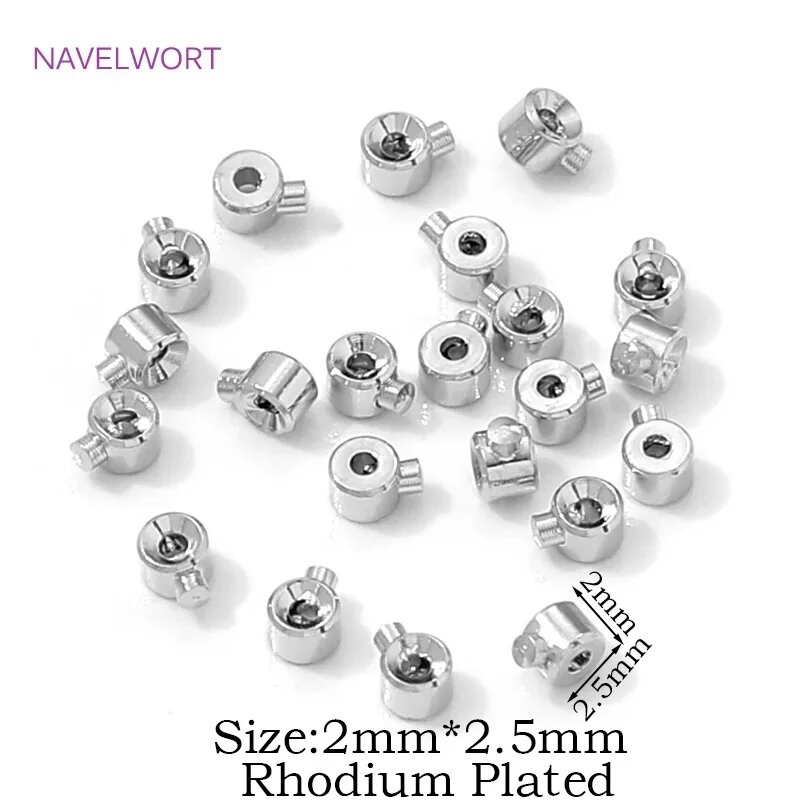 Кримп-бусины 10 шт, Rhodium Plated, 2мм*2.5мм