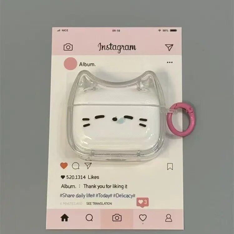 Чехол для Apple AirPods Pro из силикона со спящим котом Airpods Pro 3 2025, DK