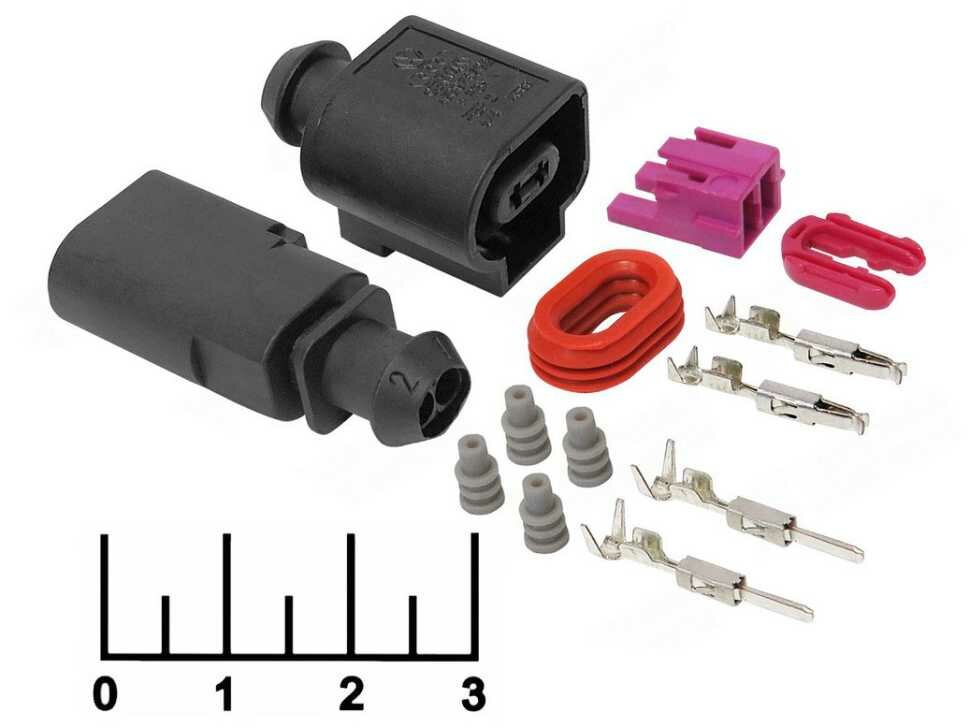 Разъем 2pin в комплекте 1.5мм влагозащищенный DJ7025B-1.5-21/11 авто