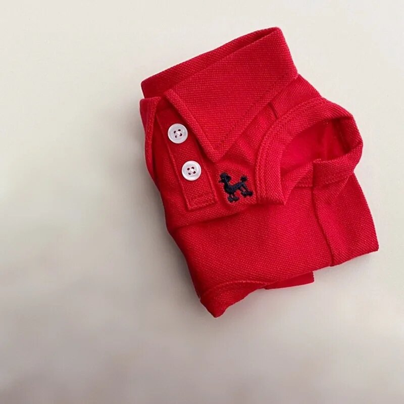 Хлопковая рубашка-поло для собак Красный, XS, Red-Polo