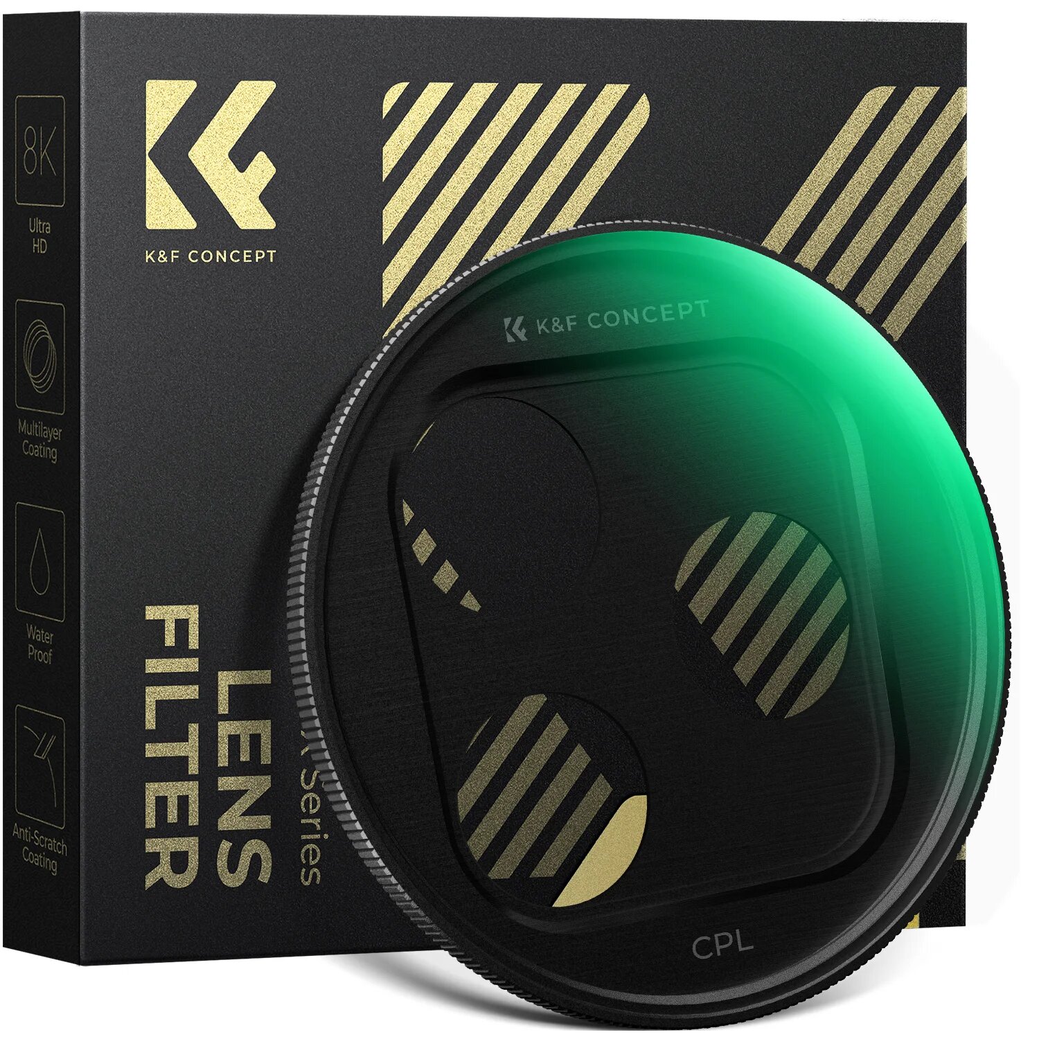 Фильтр K&F Concept CPL ND2-32 для iPhone 17/16/15/14 Pro/Pro Max CPL Black