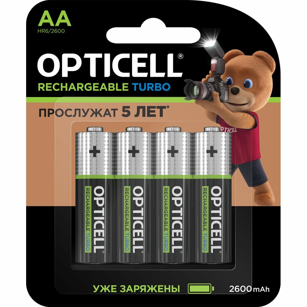 Аккумуляторы OPTICELL Turbo AA 2600 мА·ч 4 шт 6080002