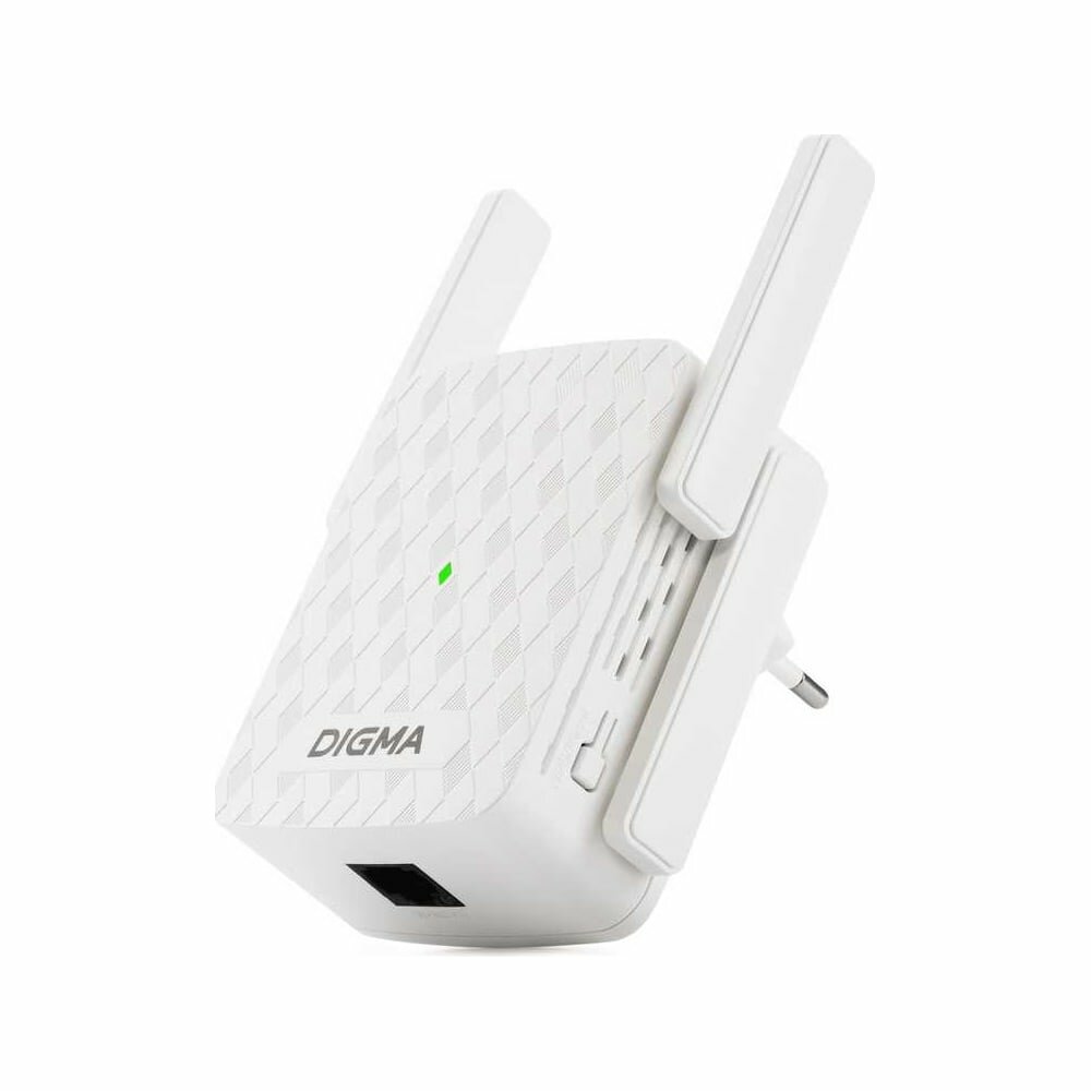 Повторитель беспроводного сигнала DIGMA D-WR310 (D-WR310V2) N300 Wi-Fi белый 1995713