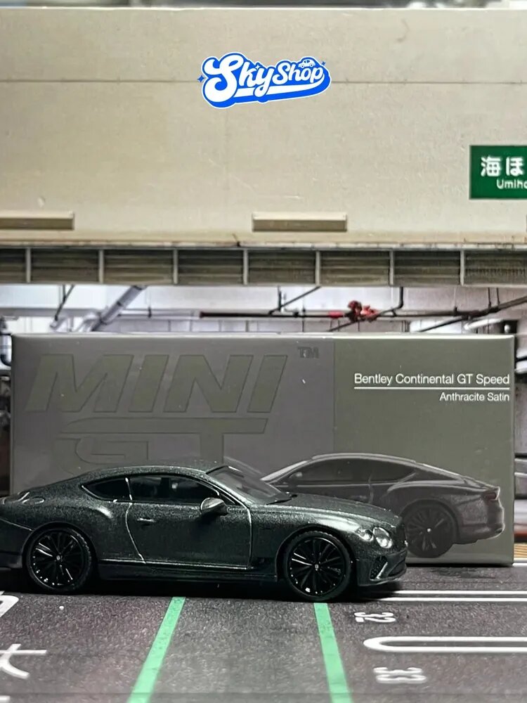 Машинка металлическая модель MINI GT 1:64 #442 Bentley Continental GT Speed Anthracite Satin