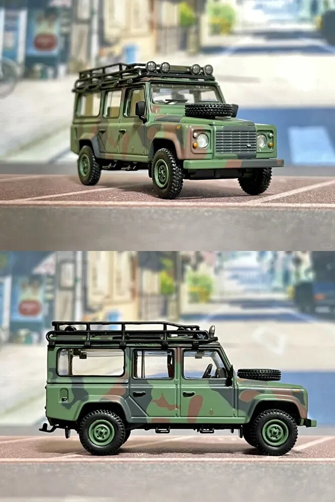 MINI GT 1:64 #237 Land Rover Defender 110 Military Camouflage Коллекционная машинка