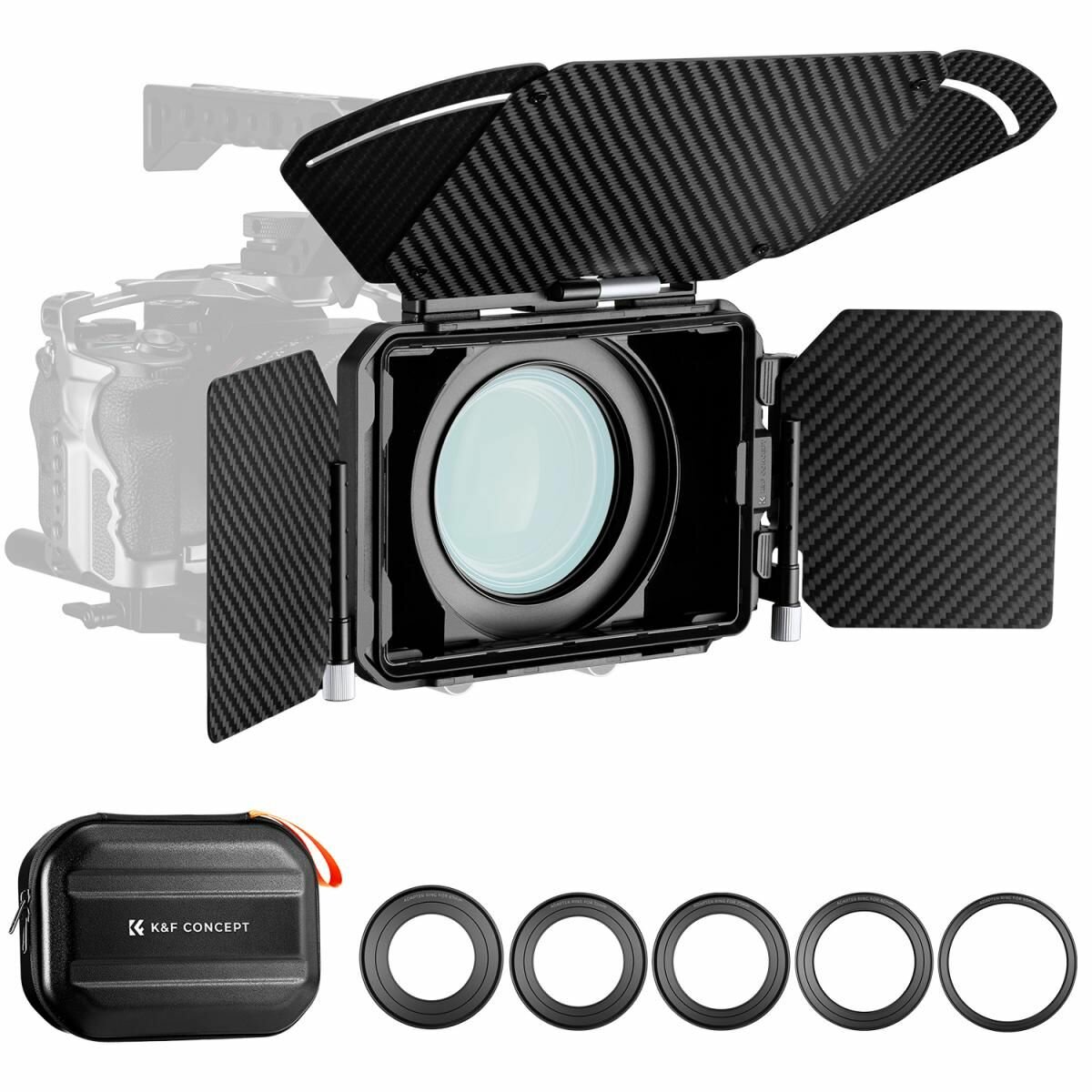 Компендиум K&F Concept Matte Box Kit с адаптерами 67-95мм