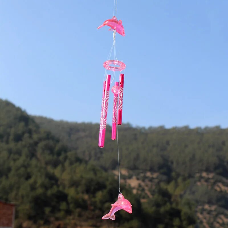 Металлический ветровой колокольчик Розовый, Pink