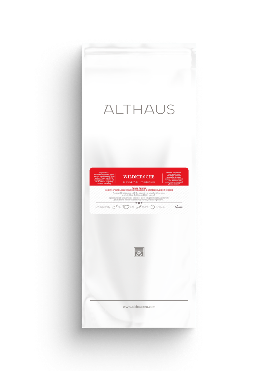 Чай Althaus Wildkirsche фруктовый, листовой, 250 грамм в пакете
