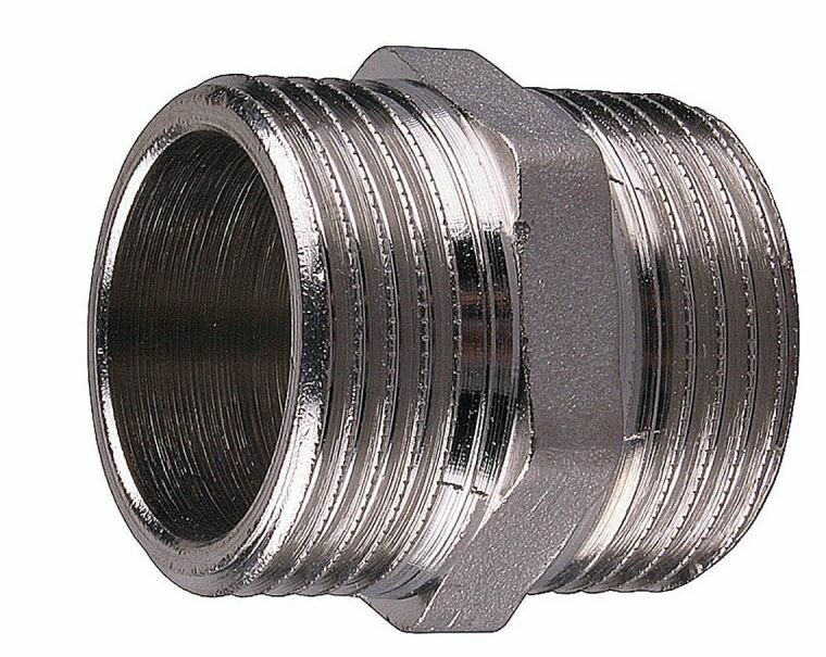 Ниппель DN.ru НР-НР-304 2" Ду50 Ру20, корпус - нержавеющая сталь AISI 304, присоединение - наружная/наружная резьба