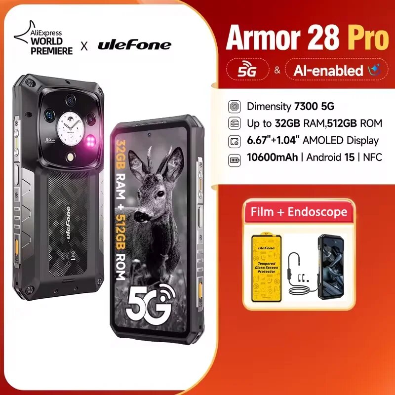 Ulefone Armor 28 Pro 5G, 16 ГБ + 512 ГБ, Add Endoscope