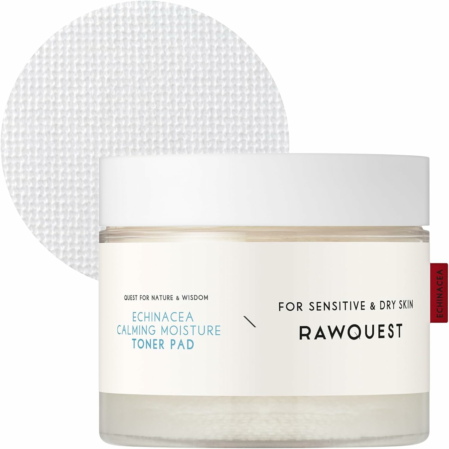 Успокаивающие тонер-пэды для лица с экстрактом эхинацеи RAWQUEST Echinacea Calming Moisture Toner Pad, 60 шт
