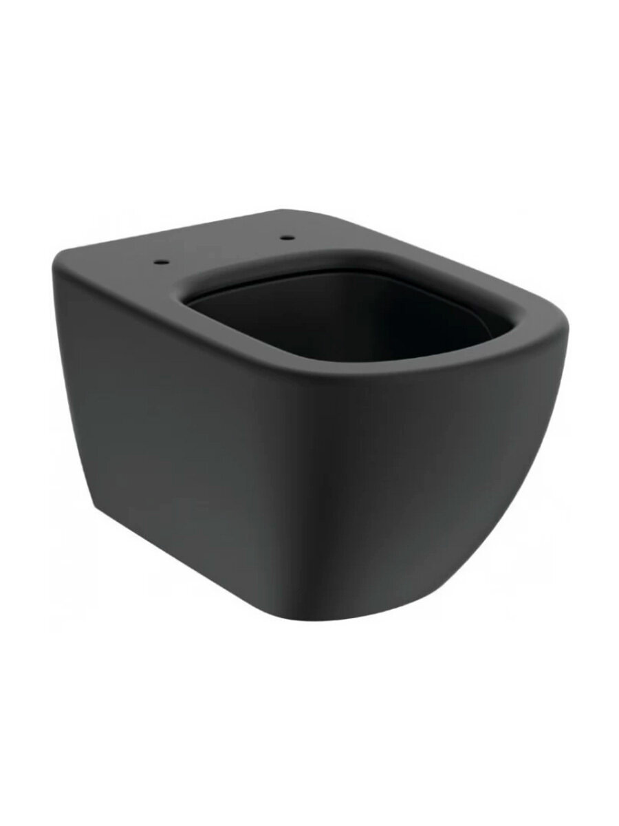 Подвесной унитаз без крышки, глубокий смыв, черный матовый, Ideal Standard TESI AquaBlade T0079V3
