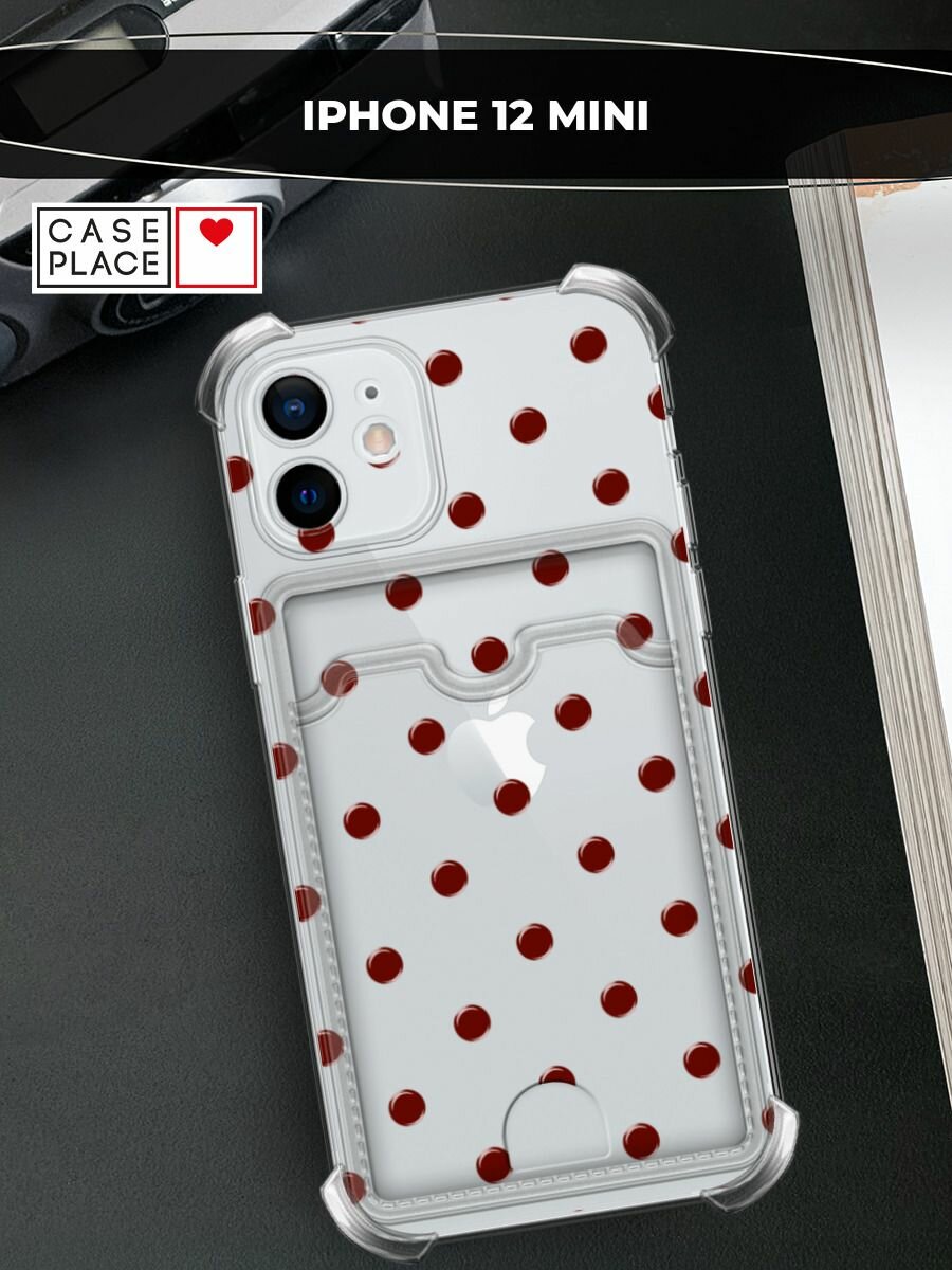 Чехол на Apple iPhone 12 mini (Айфон 12 Мини) с картой и принтом Узор из точек