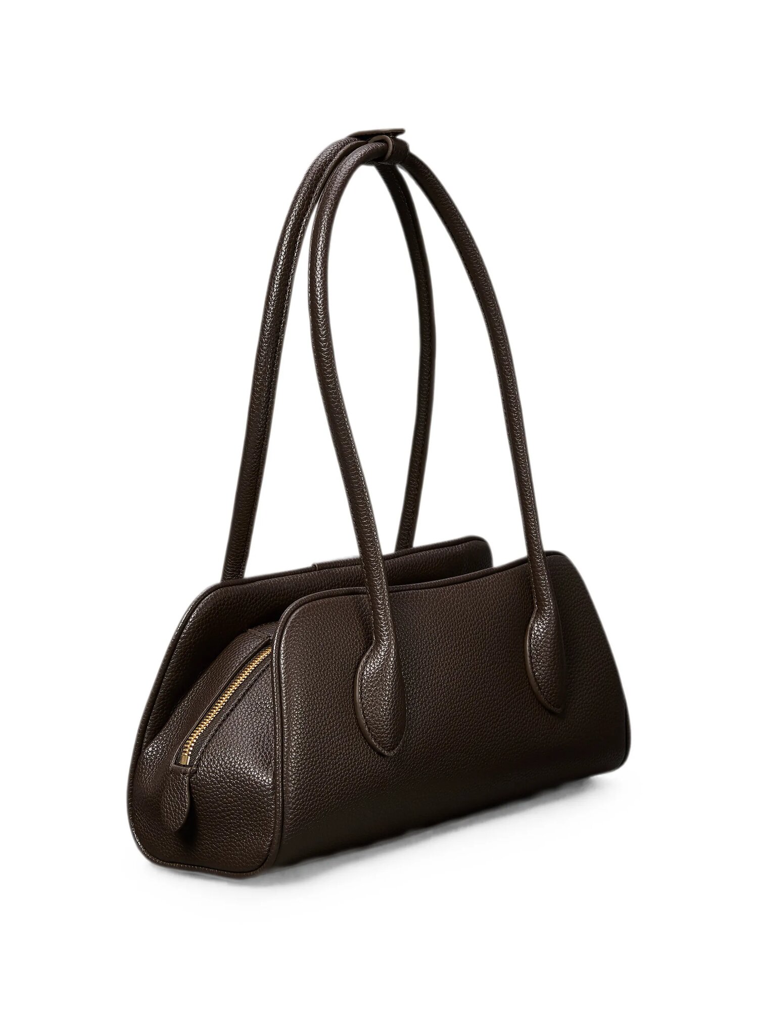 Сумка CALVIN KLEIN Grained-leather logo-charm shoulder bag, коричневый — фото 1