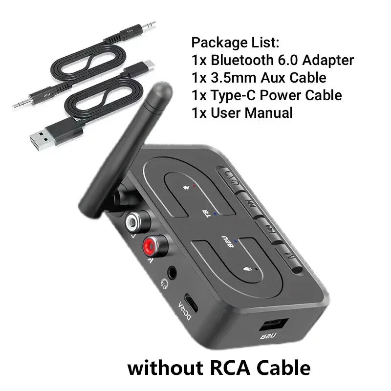 Беспроводной адаптер KEBIDUMEI T89 Bluetooth 6.0 NO RCA Cable