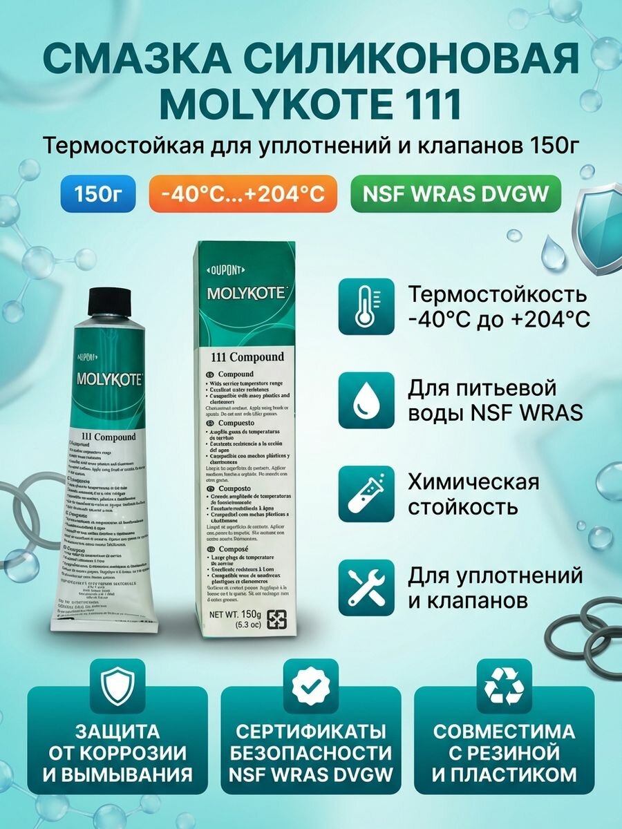 Силиконовая смазка Molykote 111 Compound, 150 г