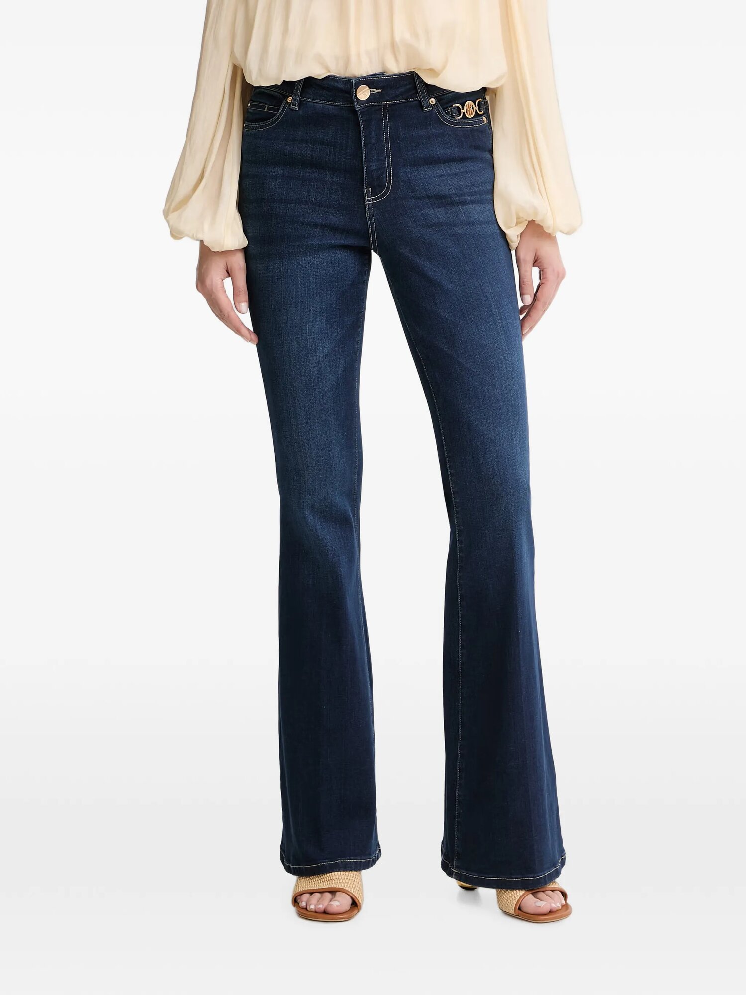 Джинсы Logo-plaque flared jeans 