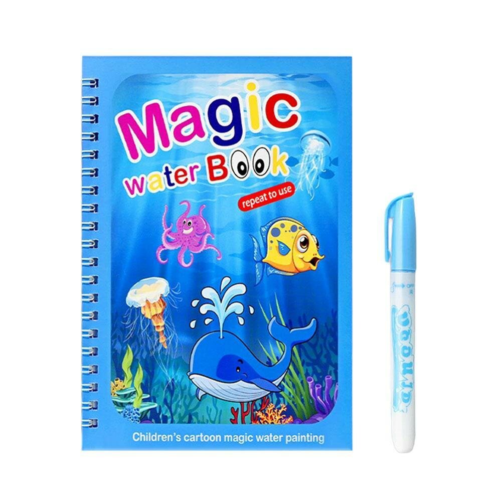 Многоразовая водная раскраска с маркером Magic Water Book Морские обитатели