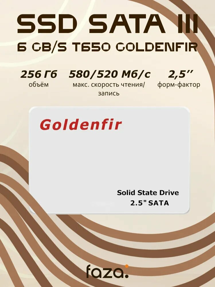 SSD-диск Goldenfir T650 512ГБ, внутренний, 2,5", SATA III, белый