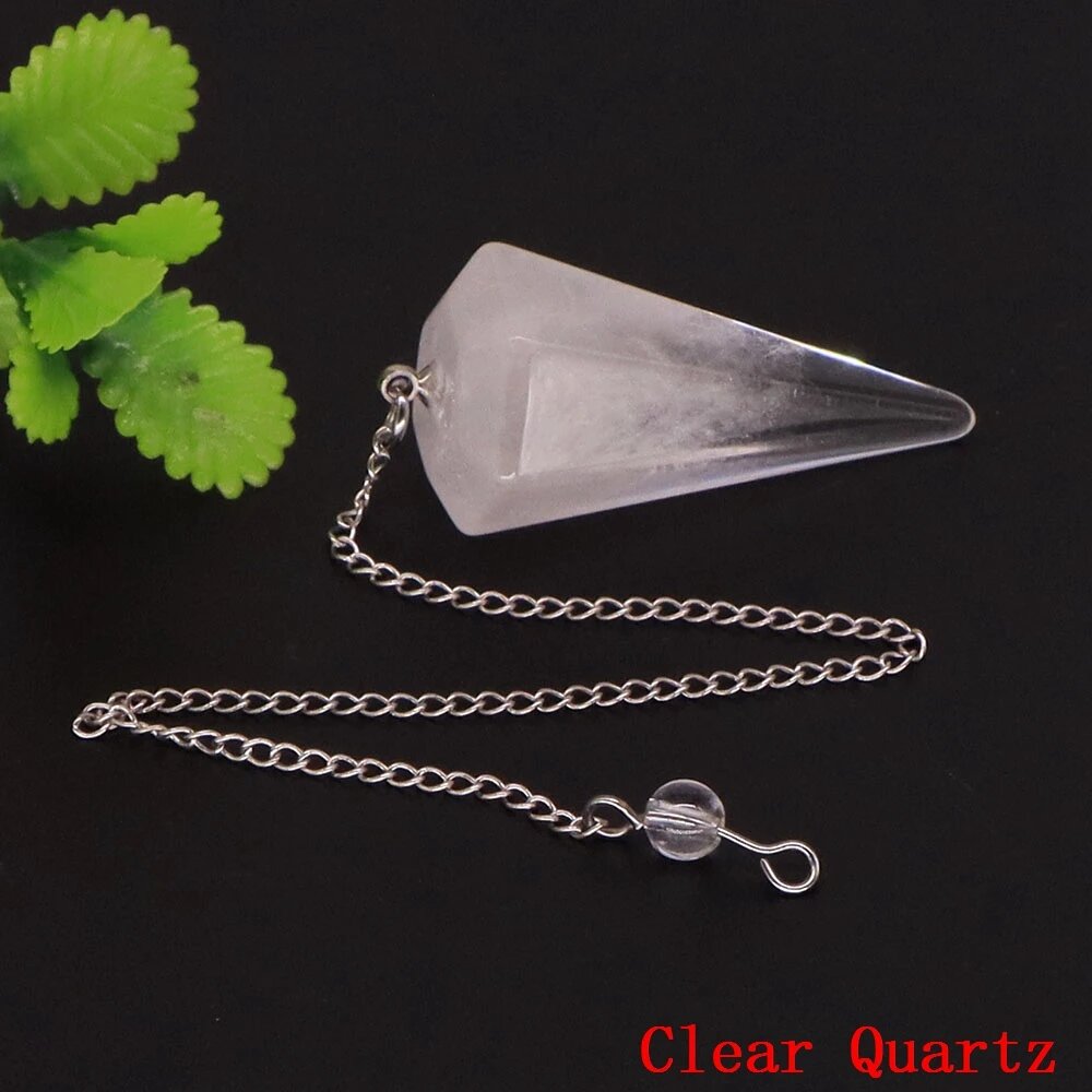 Маятник Clear Quartz на серебряной цепочке