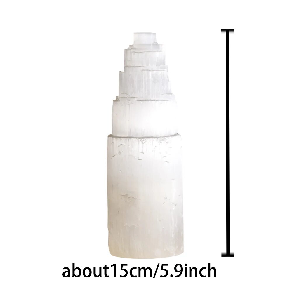 Селенитовый гипс Crystal Tower Небоскрёб Белый, 15CM