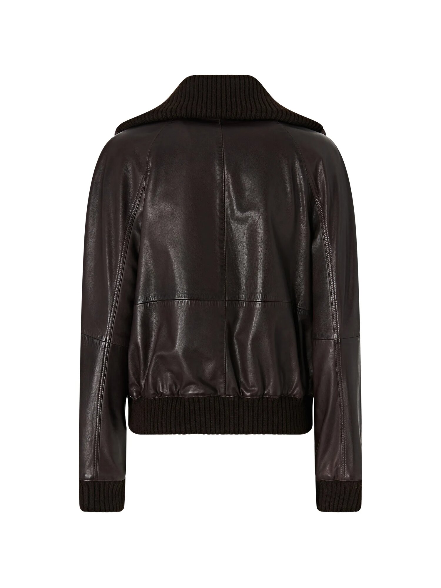 Куртка Pinko Ribbed-trim leather jacket, размер 38 — фото 1