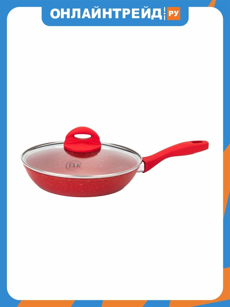 Сковорода с крышкой Dlk 30х6 см (3,35 л) с АПП, цвет: красный/золотой, арт. 5050-RD/GD-30.