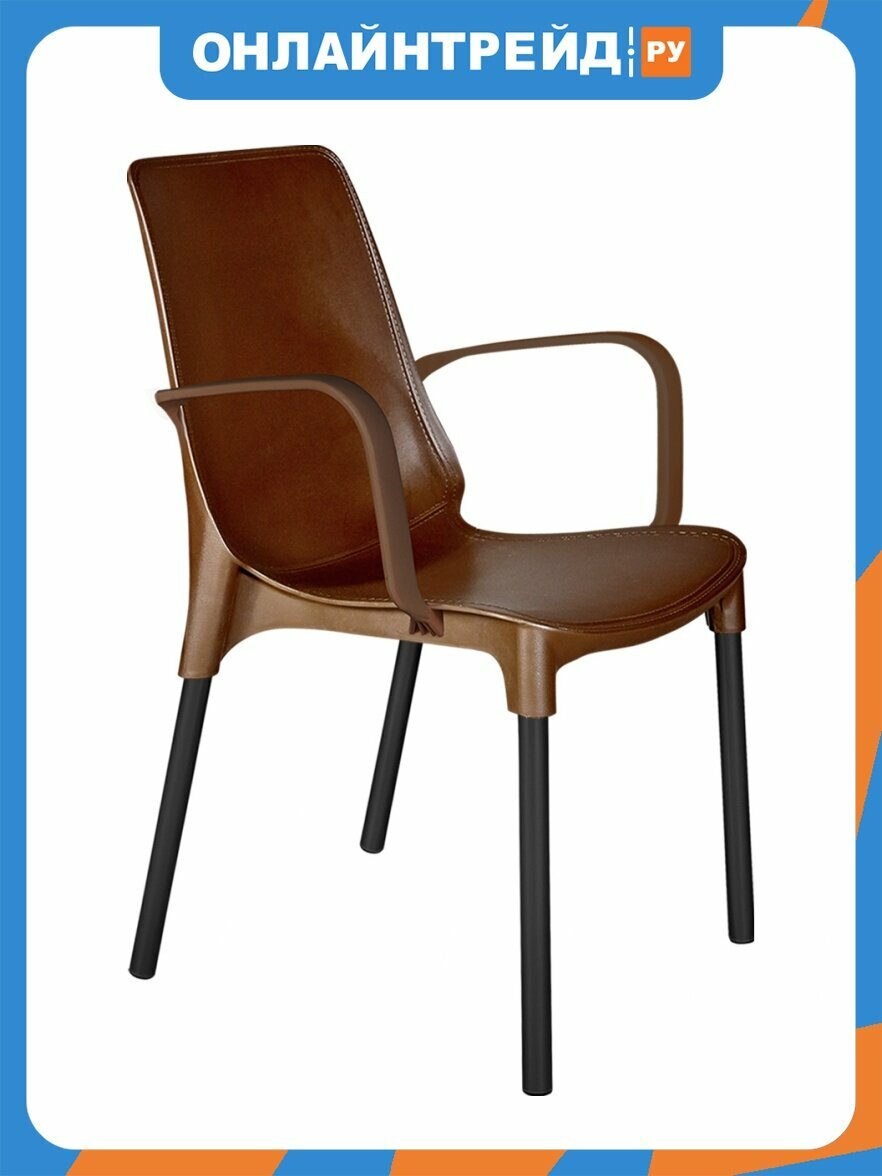 Стул Sheffilton SHT ST76/S424 коричневый/черный муар