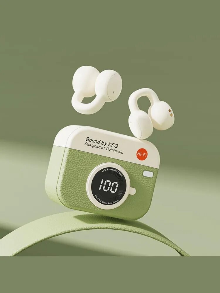 Наушники беспроводные с микрофоном Q87, Bluetooth, USB Type-C, зеленый