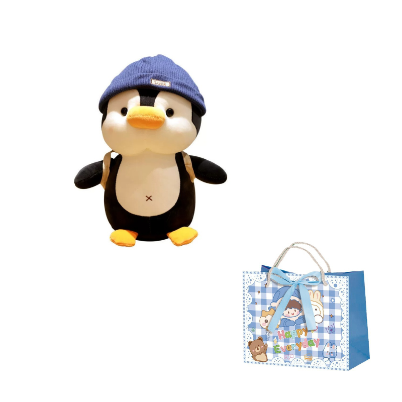 Игрушка-антистресс унисекс XIWANTONG Little Penguin-Blue, плюшевая кукла 25 см