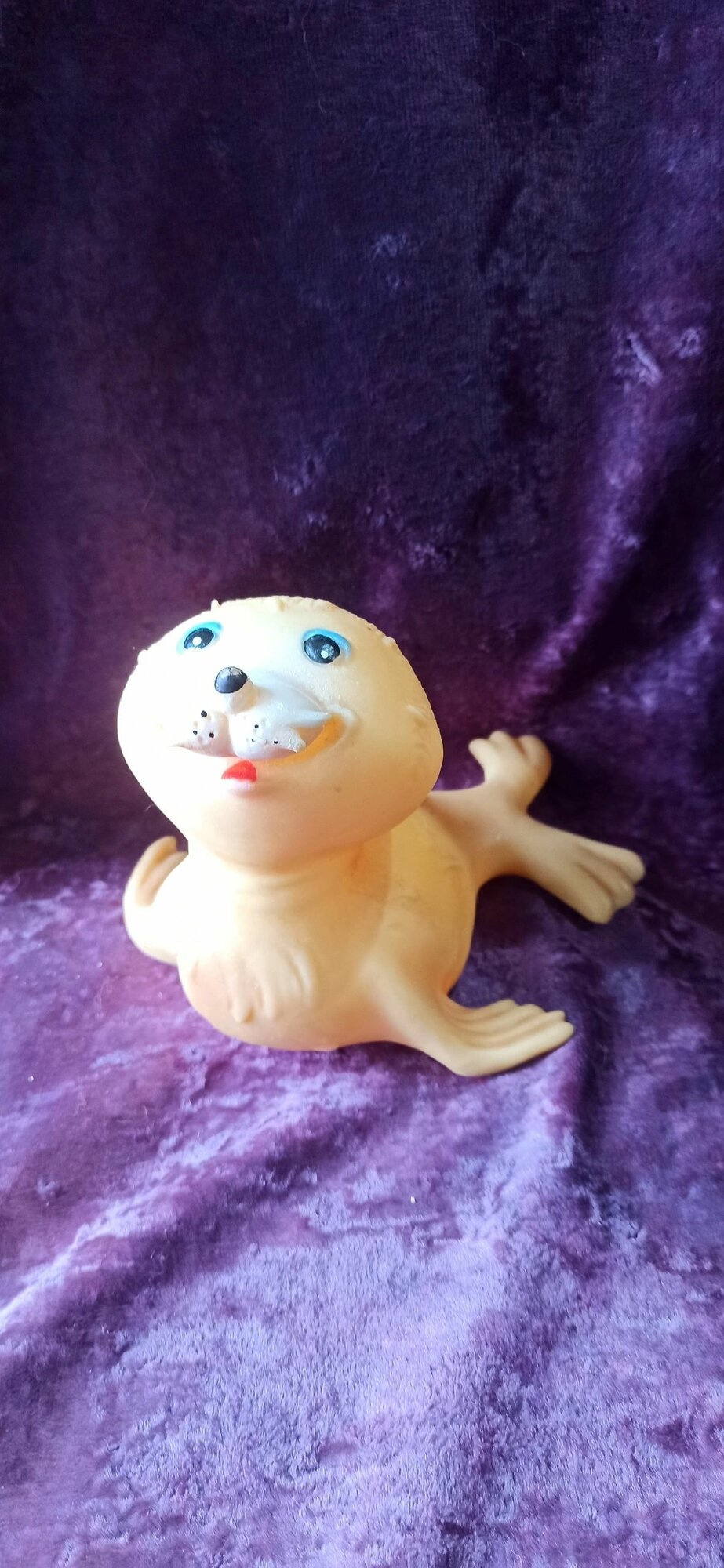 Винтажная резиновая игрушка тюлень, 13х18