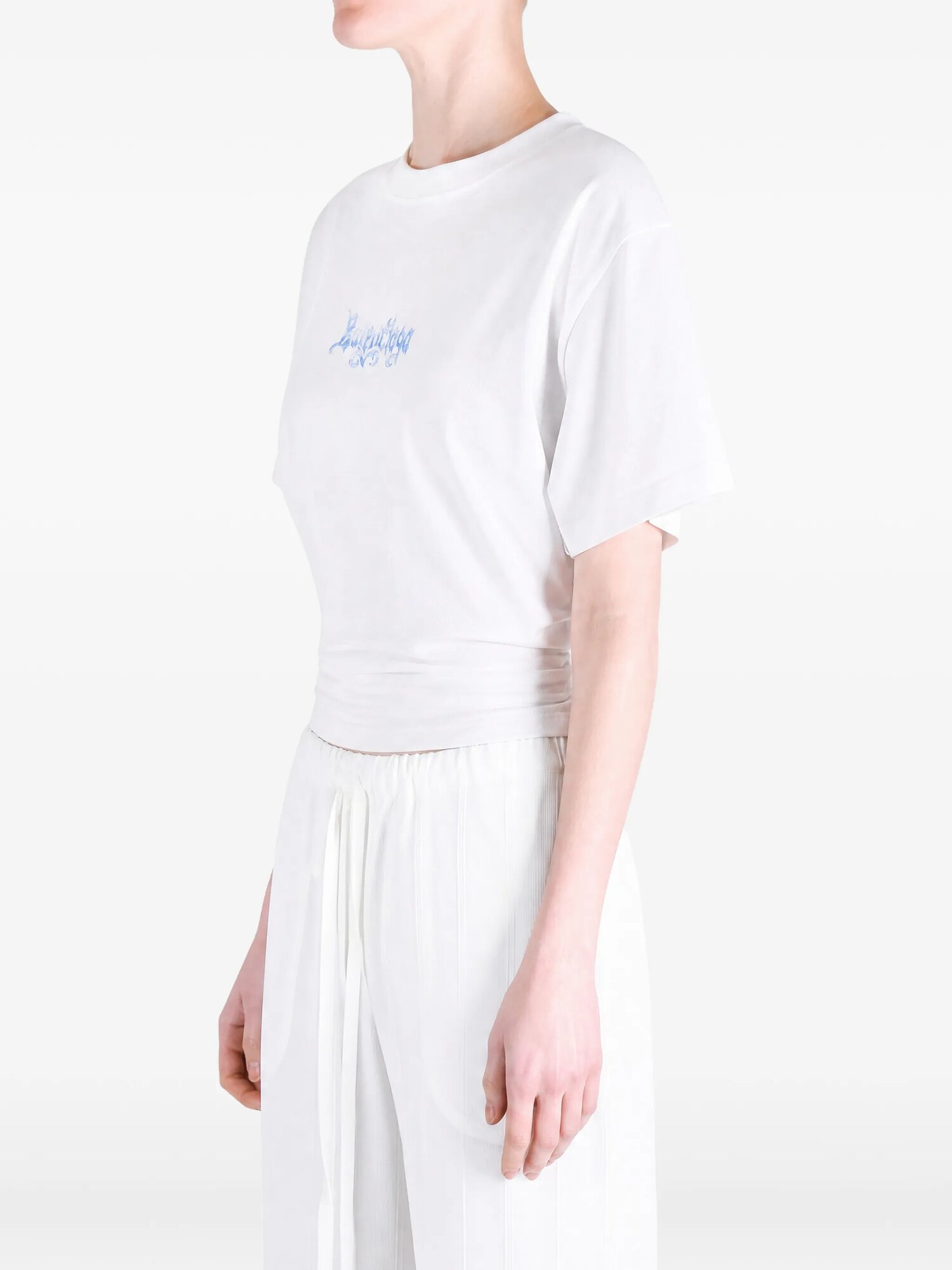 Футболка BALENCIAGA, размер 44, бежевый/белый — фото 1