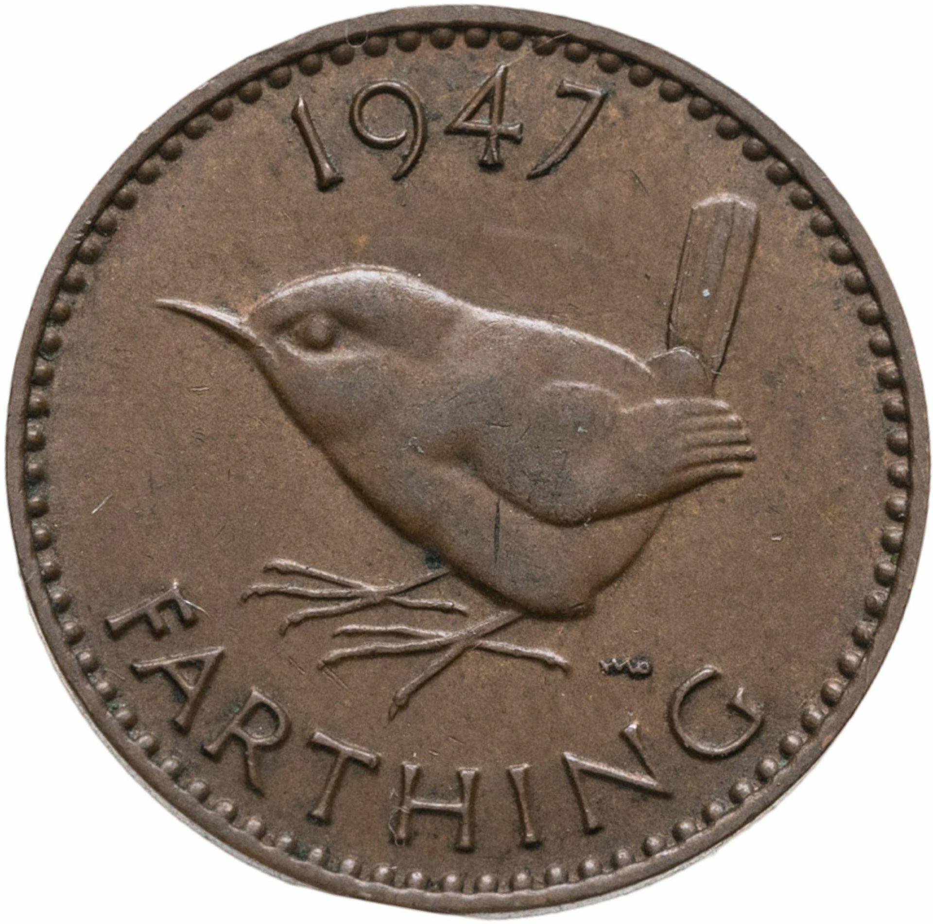 Великобритания 1 фартинг 1947, Бронза, в сохранности XF