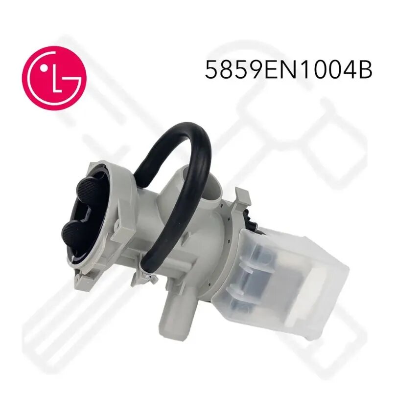 Сливной насос (помпа) для стиральных машин LG 30W 5859EN1004B в сборе с корпусом и улиткой